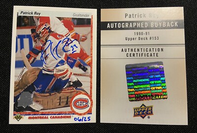 2014-15 UD Buyback PATRICK ROY AUTO /25 Upper Deck Autograph 25th ...