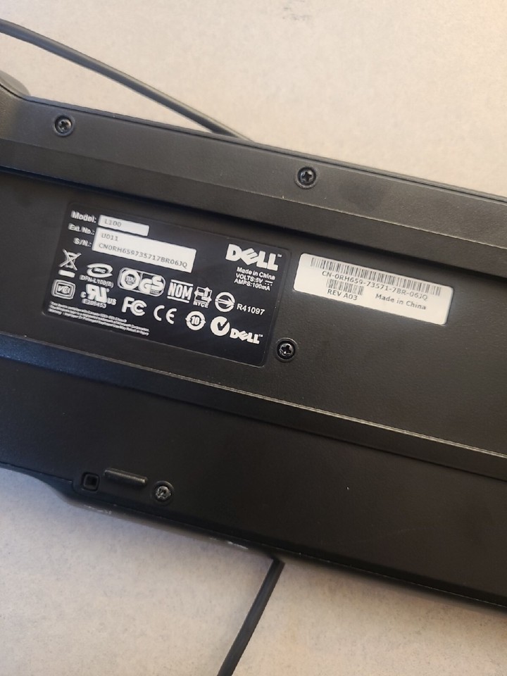 Dell Keyboard L100 Genuine Wired USB Model L100 | eBay