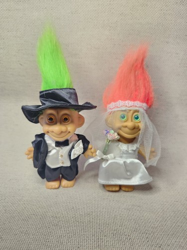 Set Of 2 Vintage 1998 Trollkins Bride And Groom Troll Dolls | eBay