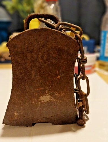 Antique Homemade Cow Bell Rusty Old Heavy Metal 4Inch Sides 4.5 Inch ...