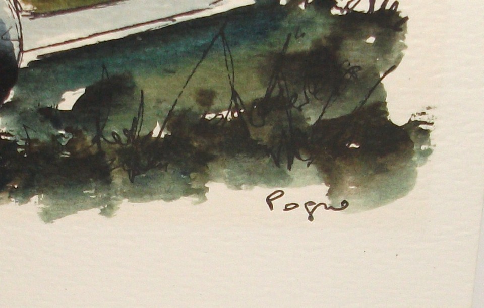 SERGE PAQUE "RUE DES REMPARTS" QUEBEC 1970 ORIGINAL WATERCOLOR PAINTING ...