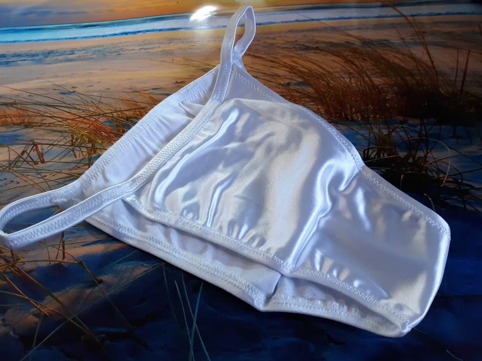 Mens shiny Secret Satin open side Brief Custom Handmade s m l or xl USA ...