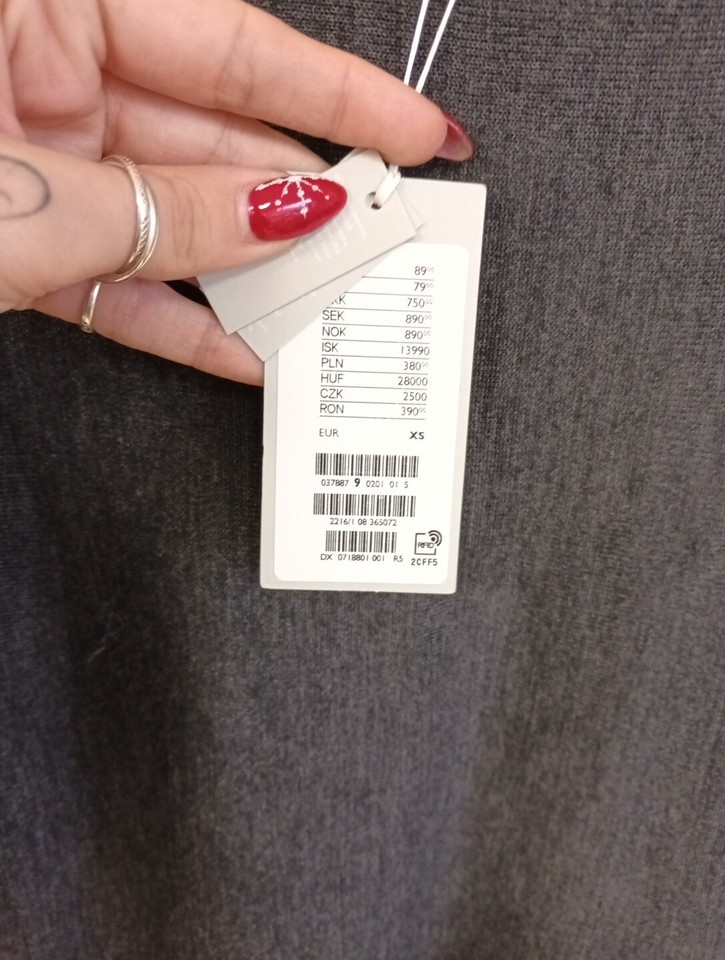 BNWT COS Dark Grey Wool Green Lined Long Sleeve Tunic Dress - Size XS ...