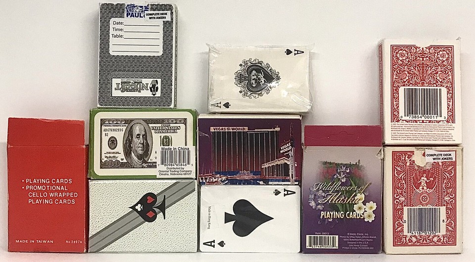 10 Packs Playing Cards: Hoyle Streamline Memphis Vegas World Pahrump ...