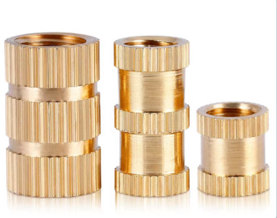 15pcs M5 Brass Knurled Injection Molded Nut Through-hole Nuts Pre ...