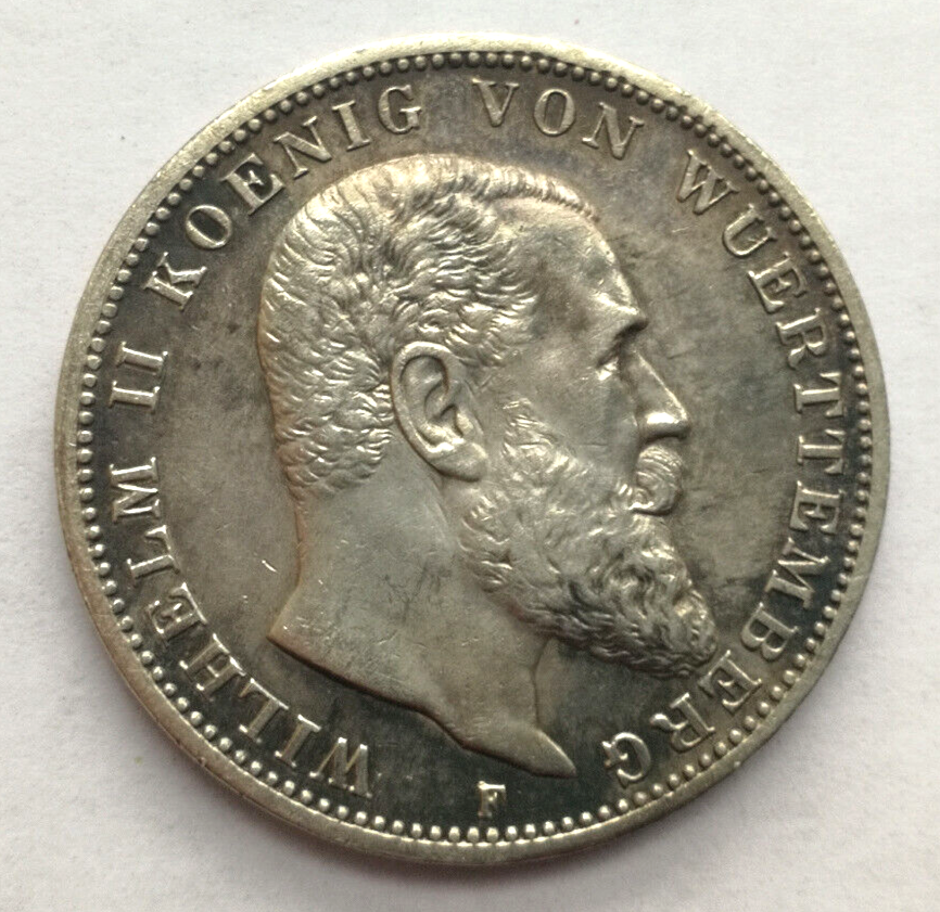 1914 F Germany 3 Mark Würtemberg, Silver coin, UNC- AUNC | eBay.de