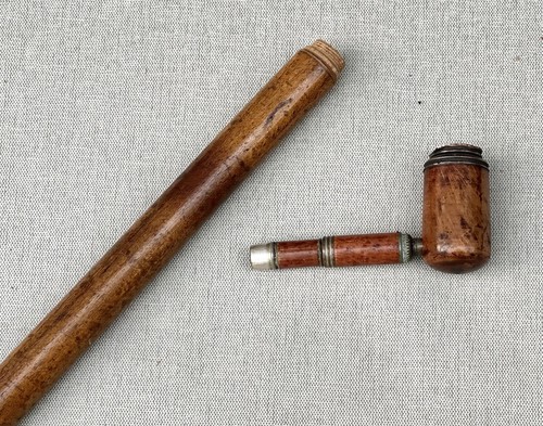 Vintage Antique 19C England Gadget Smoking Pipe Swagger Walking Stick ...