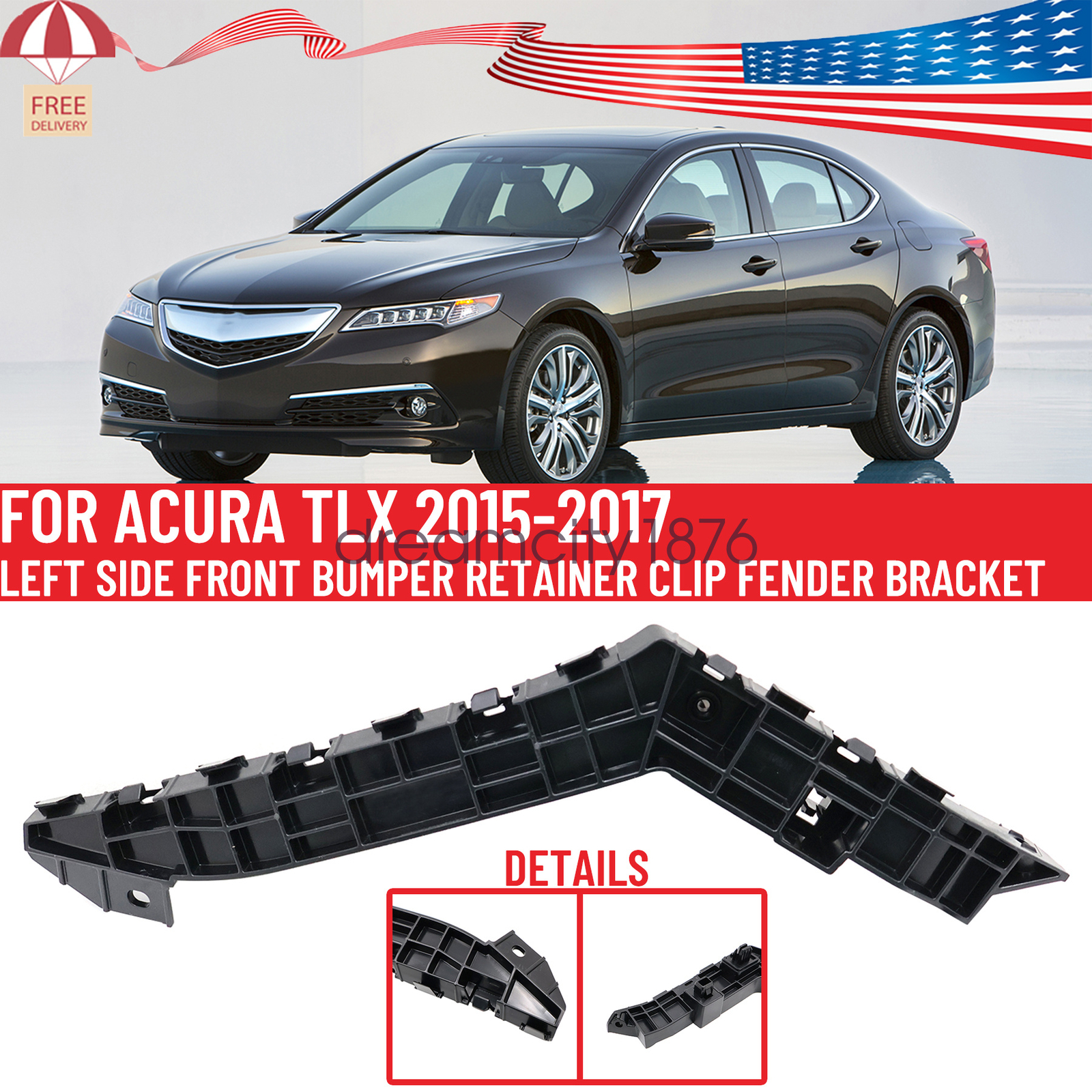 1PCS FOR ACURA TLX 2015-17 BUMPER RETAINER CLIP FENDER BRACKET FRONT ...