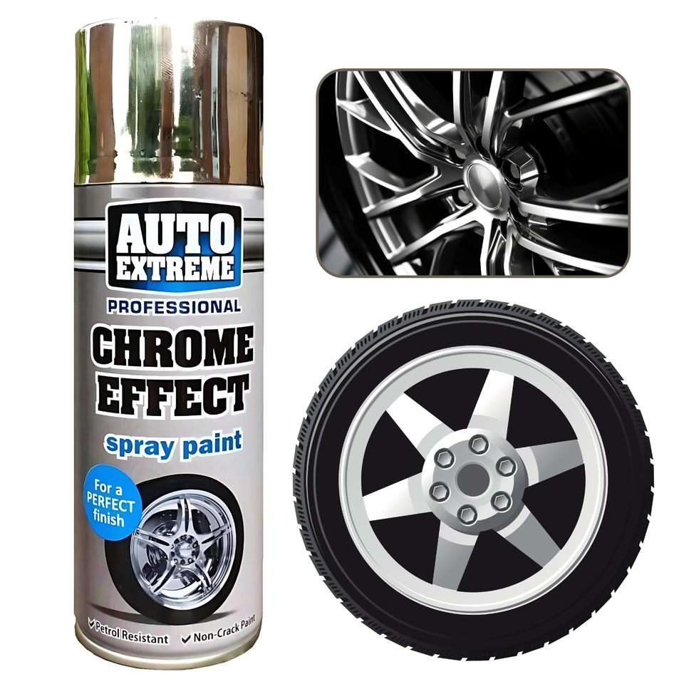 3x 400ml Chrome Effect Spray Paint Metallic Effect Aerosol Can Car Van ...