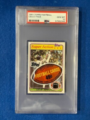 1981 Topps Football Unopened Cello Pack Top PSA 10 Gem MT | eBay