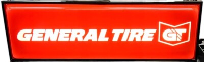 General Tire GT Lighted Tire Dealer Sign Red White Letters Single Sided ...