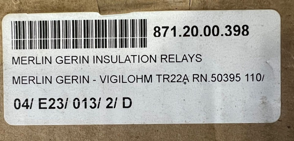 Merlin Gerin Vigilohm TR22A Digital Electric Insulation Monitoring Device 50395 | eBay