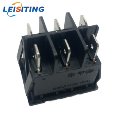 Rocker Switch Black Single Reset 16A/250V 10T85 6Pin Canal R Series ...