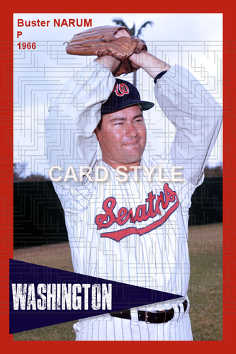 Buster Narum - 1966 Washington Senators - choose a size - full color ...