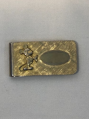 Vintage 1990 Disney Mickey Mouse Gold-Tone Rectangular Shape Money Clip ...