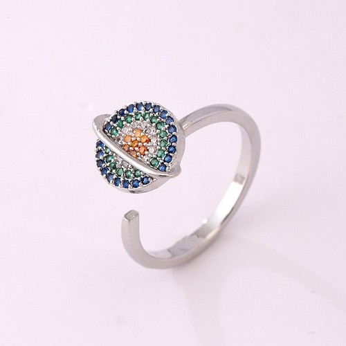 Unisex Adjustable Anti Anxiety BLUE PLANET Stress Relief Rotating Ring ...