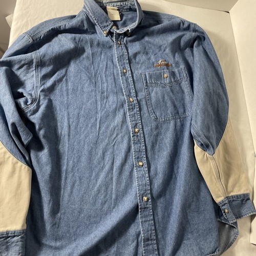 Mens Team Realtree Button Front Size XL Denim Shirt Tan Offset Color on ...