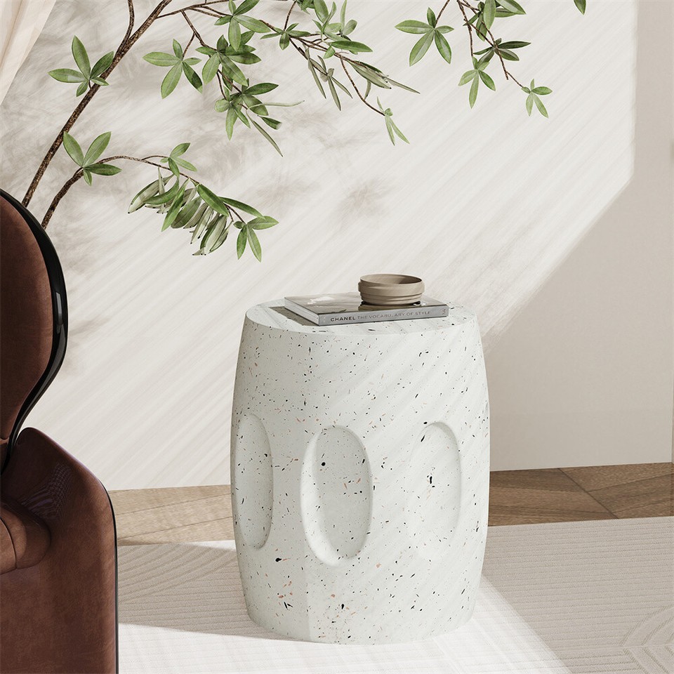 Round/Twist Side Table Small Coffee Tea Table Light-Weight Concrete ...