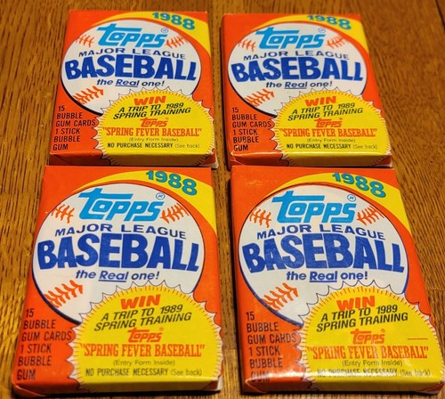 1988 Topps MLB Baseball Card Pack(Lot Of 4) Sealed | eBay