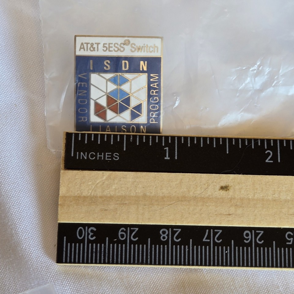 Vtg AT&T Vendor Liaison Program Tech Advertising Gold Tone Lapel Pin ...