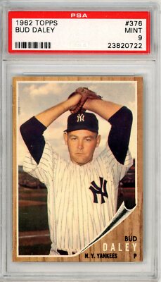 1962 Topps Bud Daley 376 PSA 9 Yankees POP 7 8085 | eBay