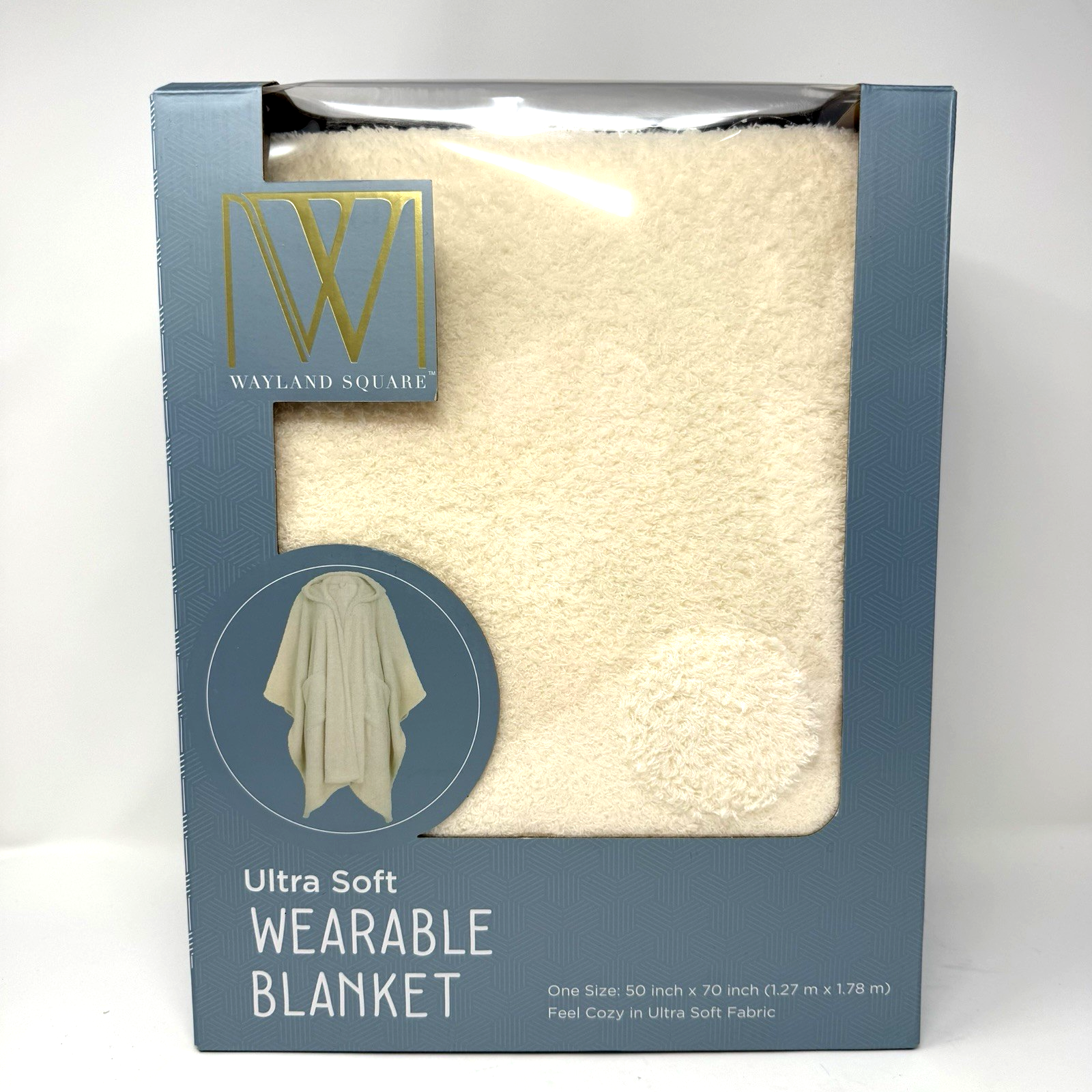 Wayland Square Ultra Soft Wearable Blanket One Size New Cozy Cream | eBay