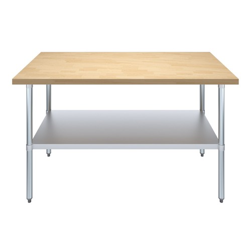 Heavy-Duty Maple Wood Top Work Table w/ Adjustable Undershelf ...