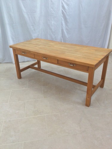 Habitat Olivia Solid beech kitchen Dining room table Freestanding with drawers | eBay UK