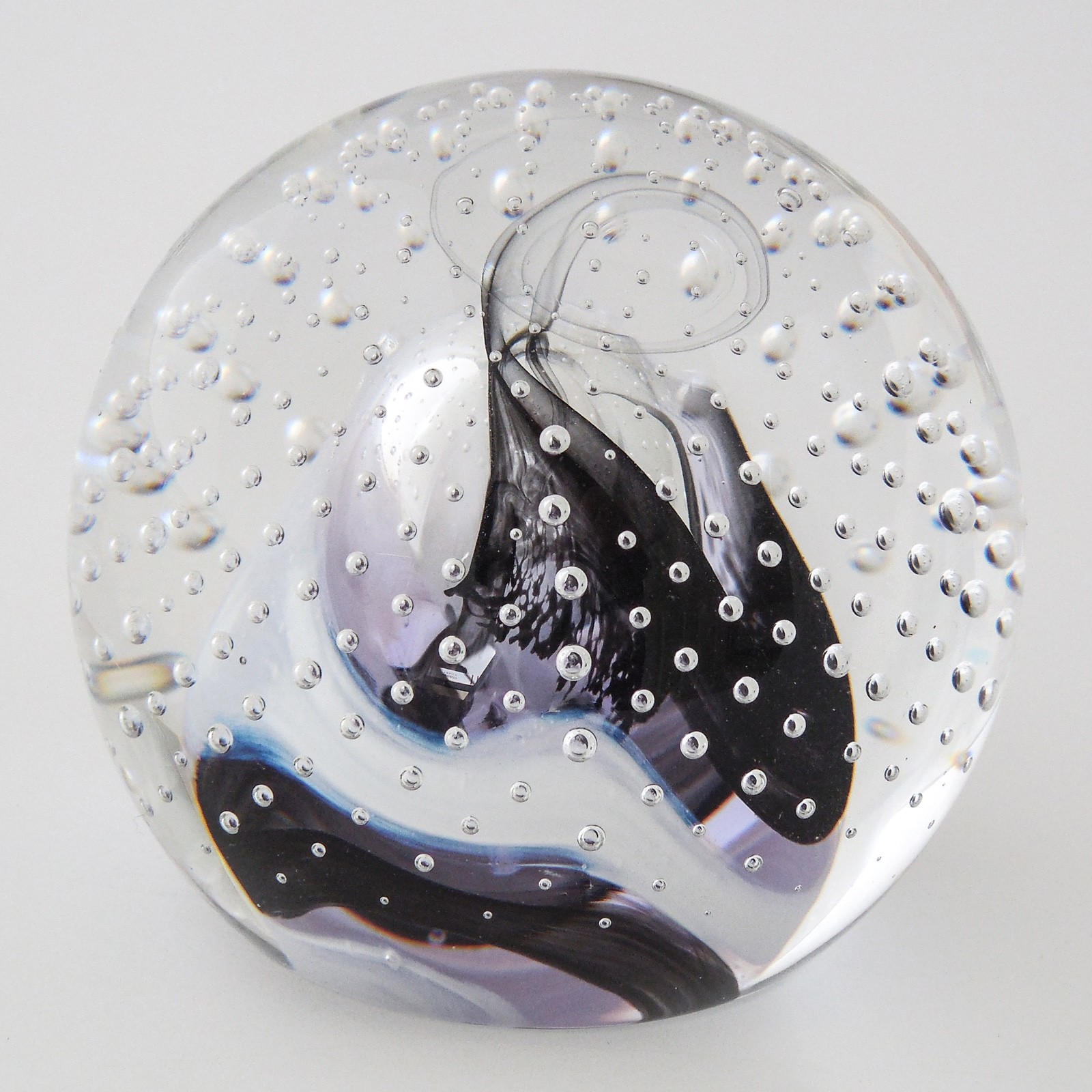 Scotland Caithness Reflections Paperweight, Black White Swirl ...