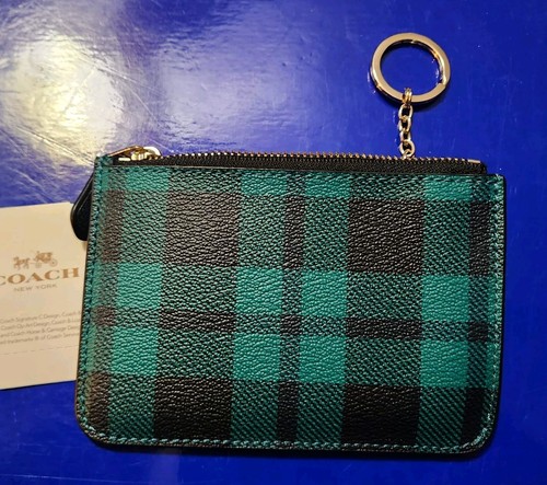 Coach Key Pouch With Gusset In Riley Plaid | eBay
