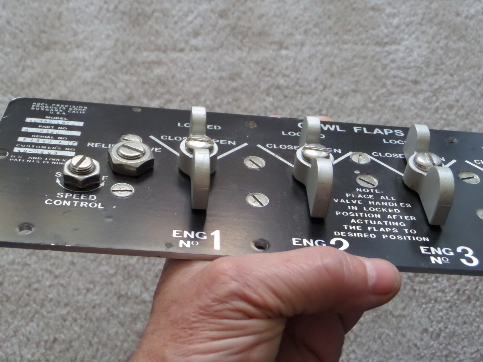 WWII B-17 MUSEUM QUALITY REPRODUCTION COWL FLAP VALVE CONTROL PLATE | eBay