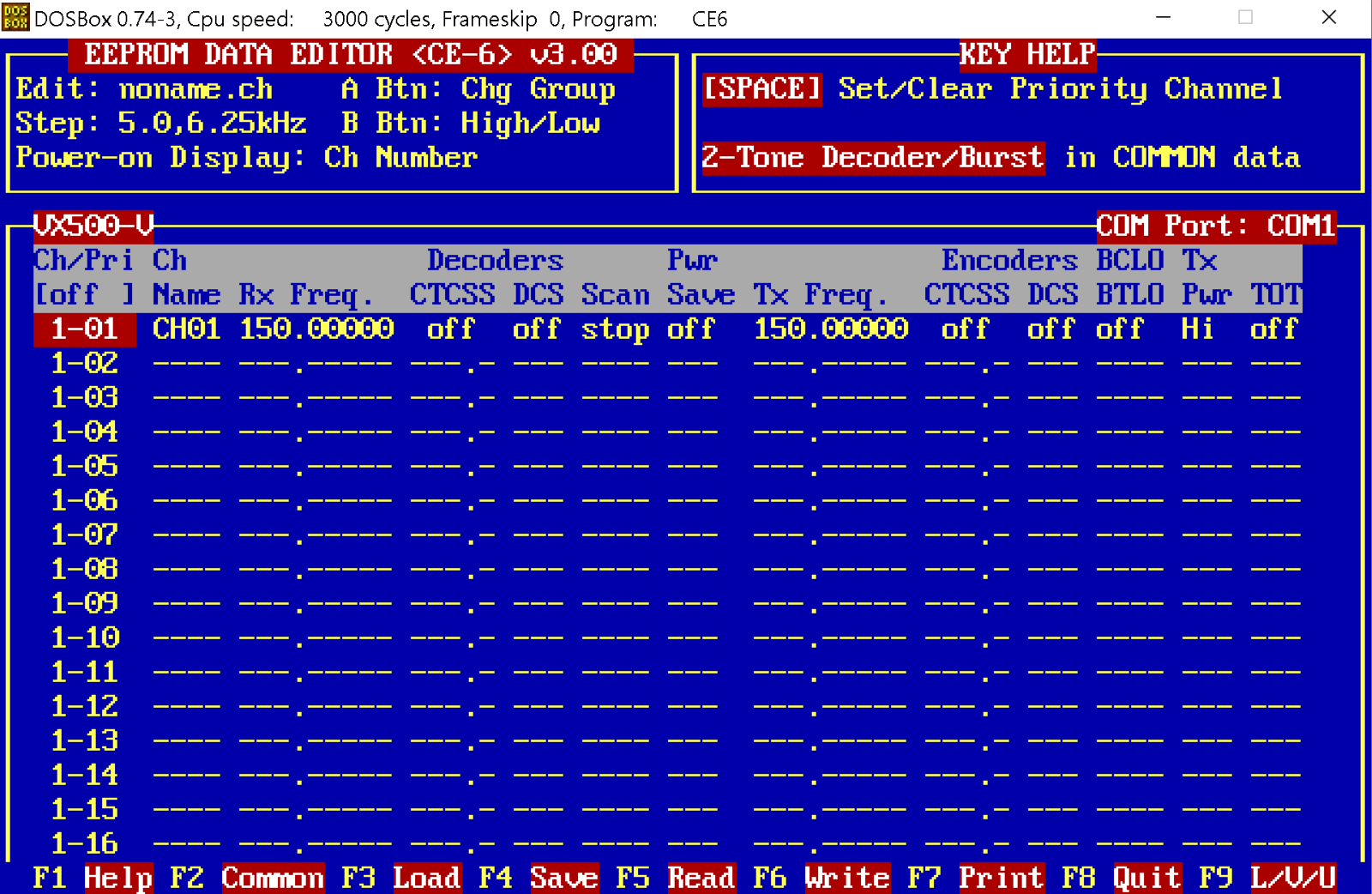 VERTEX CE6 v.3.0 MS-DOS PROGRAMMING SOFTWARE DOWNLOAD VX-500L, VX-500U ...