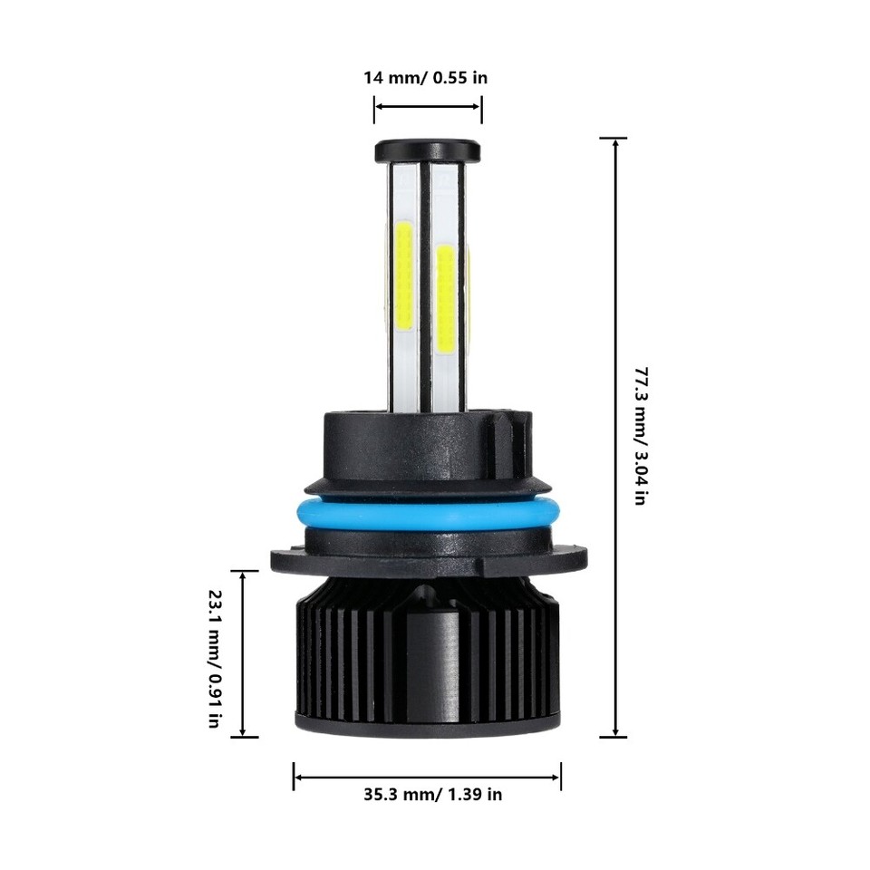 6-sides 9007 LED Headlights Bulbs Car Truck Kit High Low Beam 6500K ...