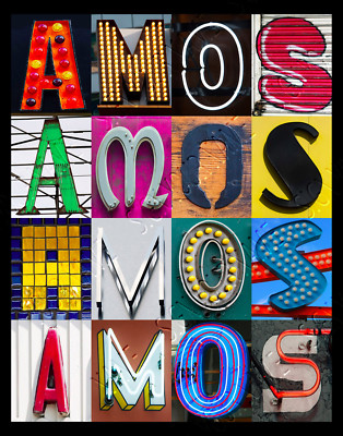AMOS Name Poster featuring photos of actual sign letters | eBay