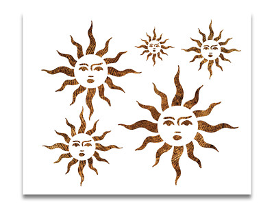 Tangled Sun Stencil - 5 Sizes - Reusable Color, Draw, Paint Custom ...