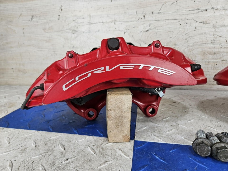 2015-2019 C7 Corvette Z06 Grand Sport OEM Front Brake Calipers Red Left ...