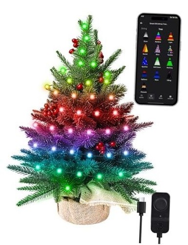 Smart Mini Christmas Tree DIY Smart-Lit Tabletop Tree with 75 LED 22 ...