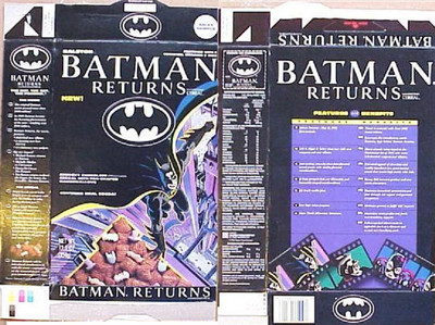 RARE 1992 Batman Returns Sales Sample Cereal Box ab216 | eBay