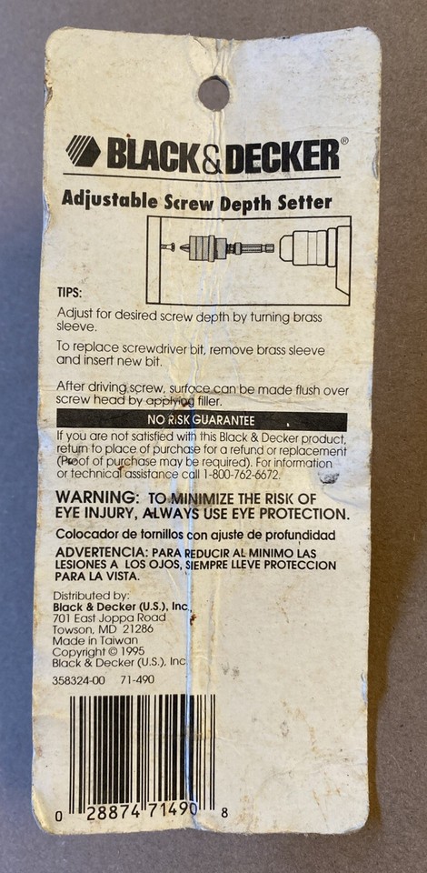 Black & Decker 71-490 Adjustable Screw Depth Setter Tool | eBay