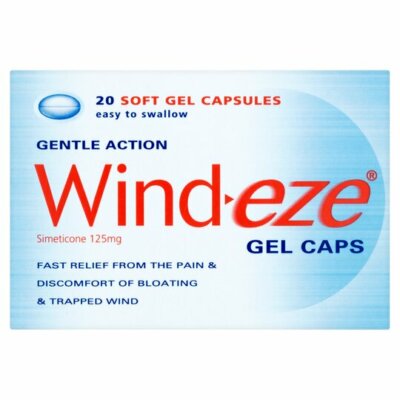 Wind-Eze Gel Flatulence Control 20 Capsules - Relieve Discomfort Of ...