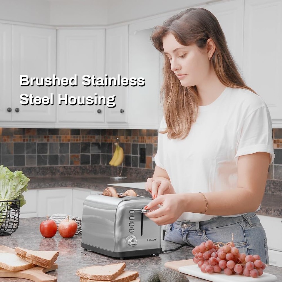 Toaster 2 Slice Extra Wide Slot Toaster For Bagels Bread Waffles 7 ...