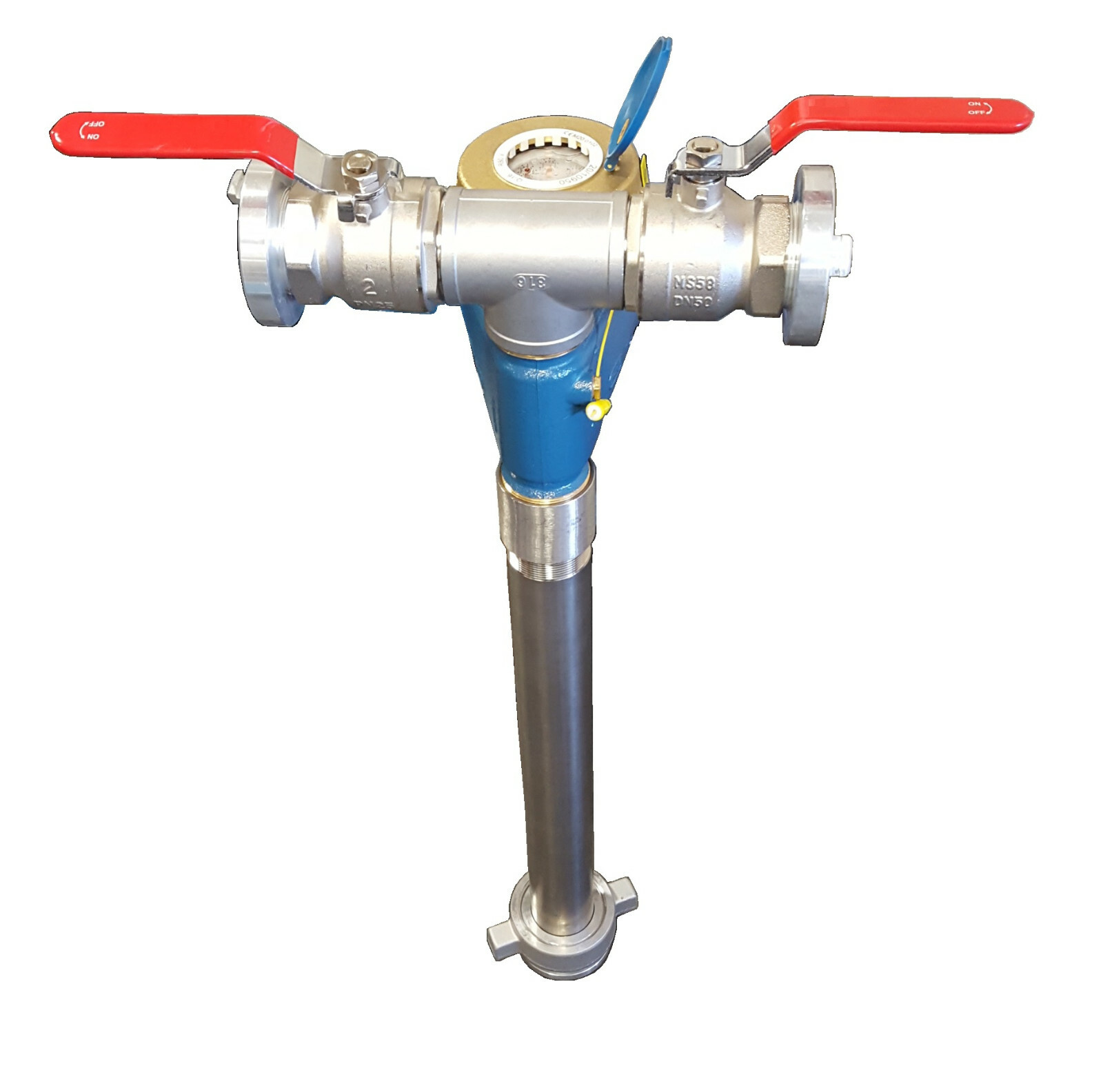 Wassermess Standrohr Hydrant Maxi Fuß DN80 Wasserzähler QN10 2x Storz C ...