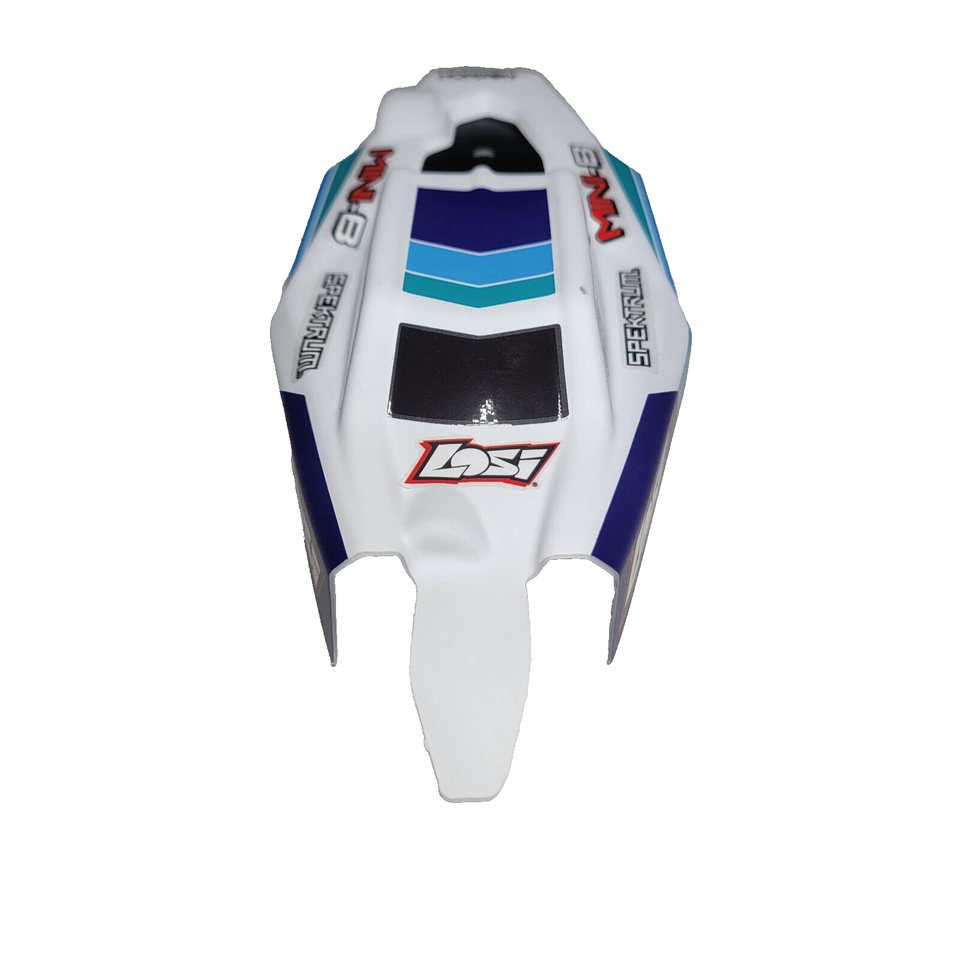 Losi Mini B Body & Wing / Spoiler Factory Painted & Deacled Buggy White ...