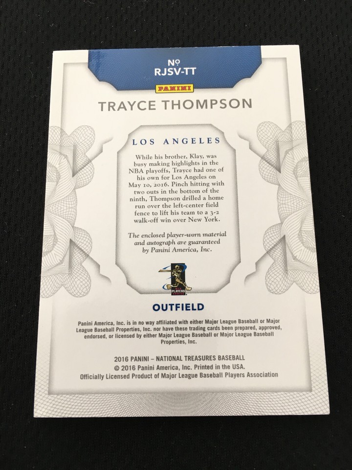 TRAYCE THOMPSON ROOKIE NATIONAL TREASURES AUTO PATCH 5/5 DODGERS ...