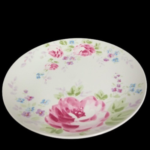 Gibson Designs HEAVENLY ROSE 4-Dinner Plates 10 ¼”D Pink Roses Flowers ...