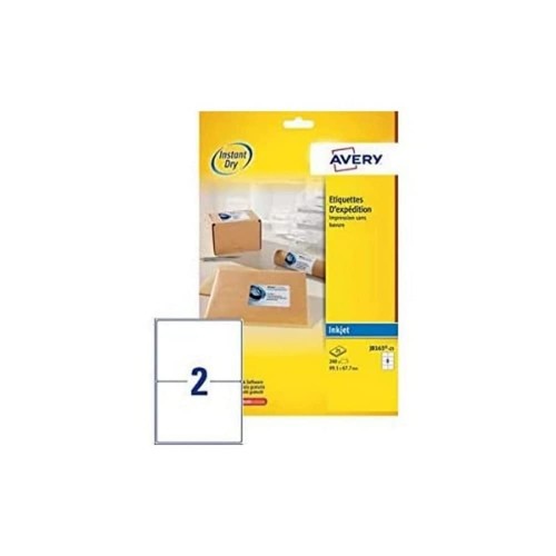 Avery Self Adhesive Parcel Shipping Labels, Inkjet Printers, 2 Labels ...