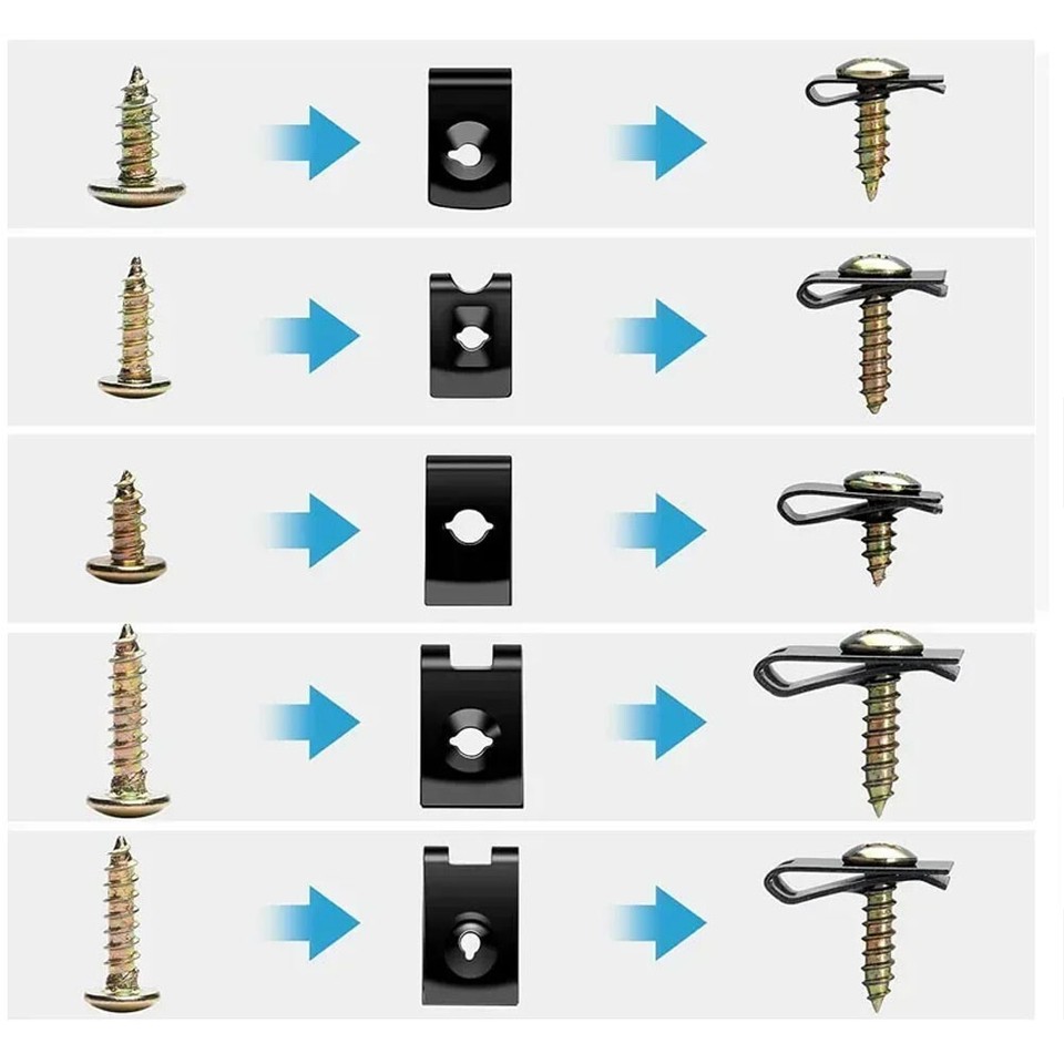 170X Automotive Car Door Body Panel Clip Fasteners U Clips Nuts ...