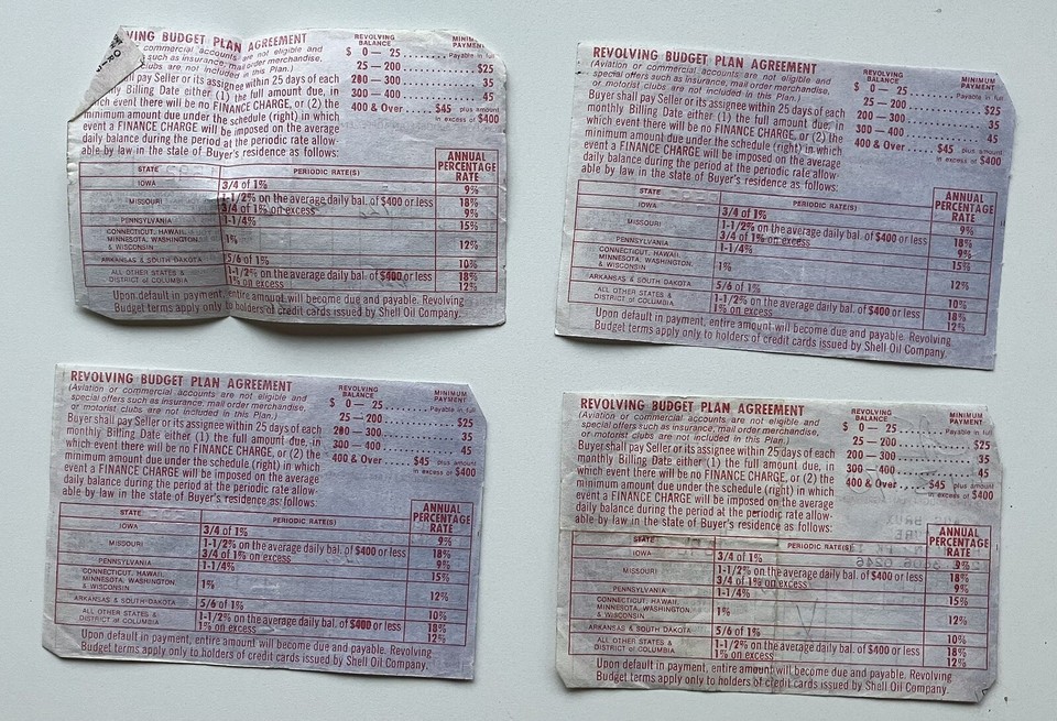 Four Vintage Gas Station Receipts Shell Oil Probably 1970s, Probably ...