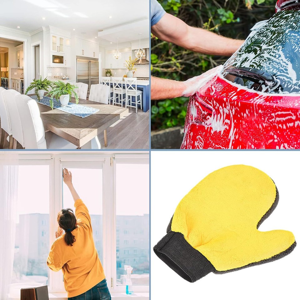 Cleaning Mitten - Microfiber Gloves Wash Dishes, Clothes & Grey ...