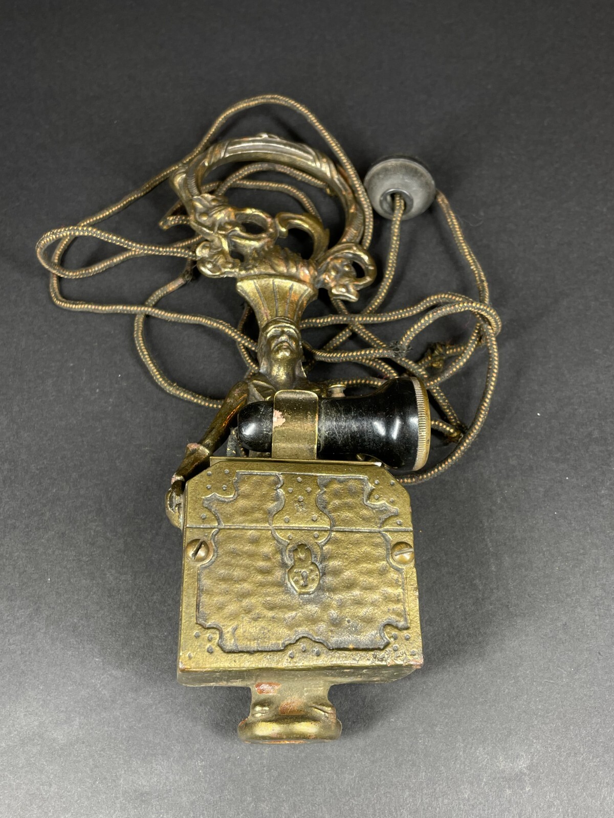 Antique 1928 LD Bloch Cast Iron Pirate & Treasure Chest Cigar Lighter ...